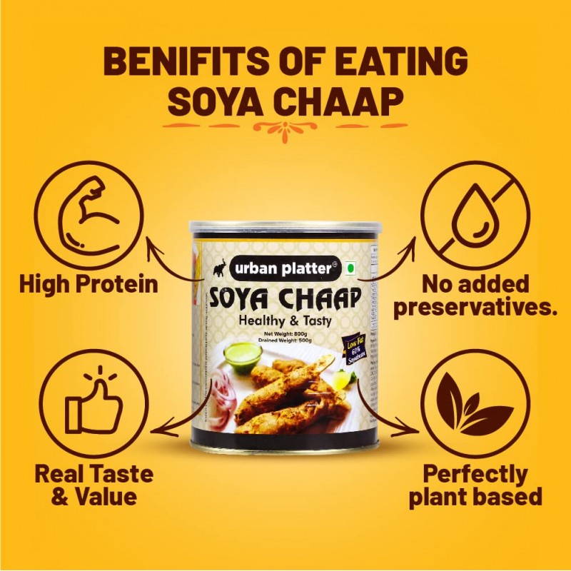 Urban Platter Soya Chaap in Brine, 800g