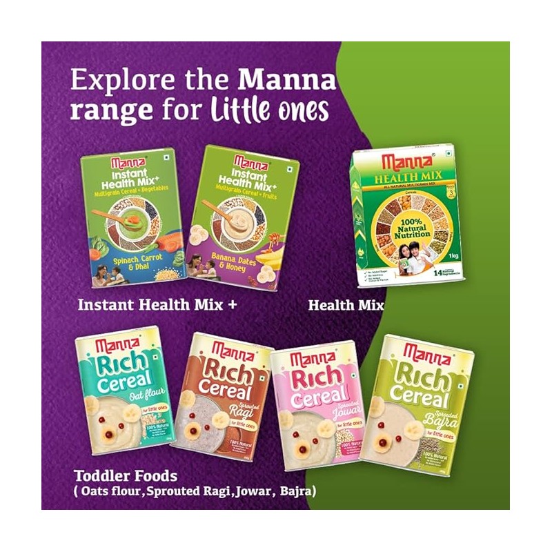 Manna Health Mix Instant 200g, Banana Dates Honey with Milk Travel Friendly