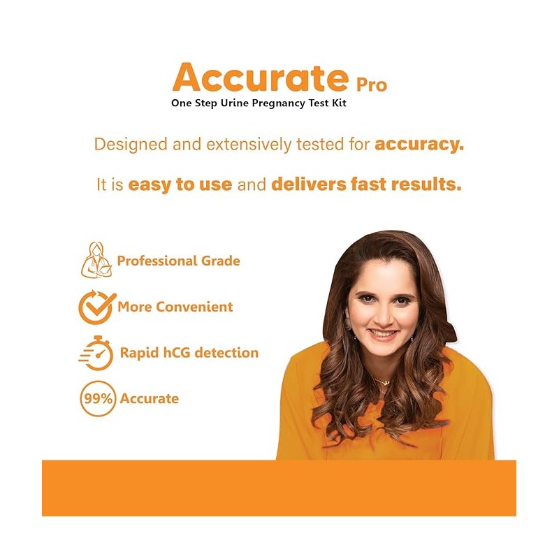 Accurate Pro One Step Urine HCG Pregnancy Test Kit (Pack of 3 Strips ...