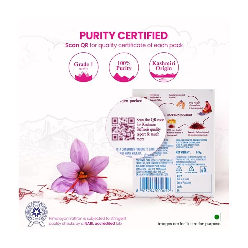 Himalayan Elevation Original Kashmiri Saffron/Kesar, 0.5g