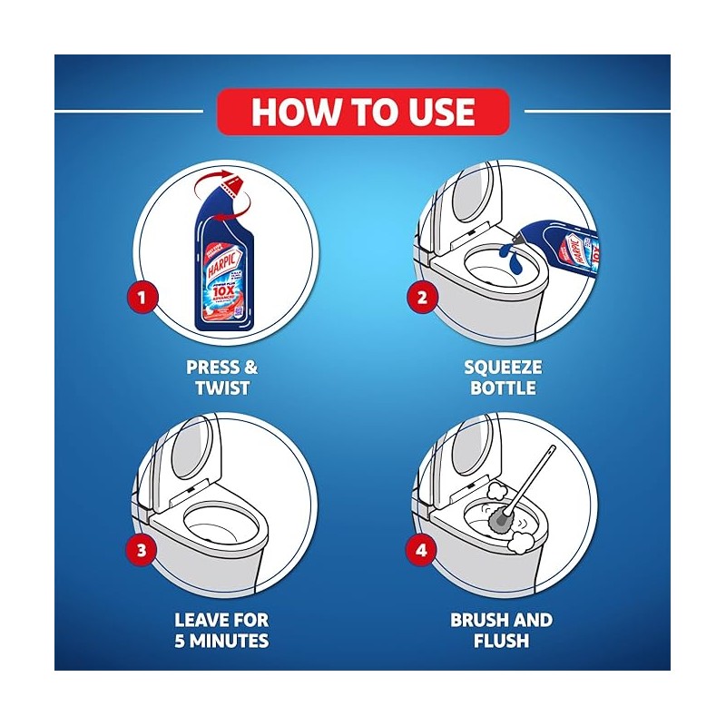 Harpic 1 Litre Original, Disinfectant Toilet Cleaner Liquid