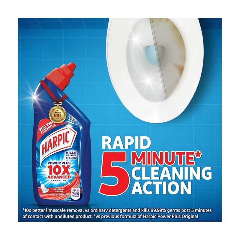 Harpic 1 Litre Original, Disinfectant Toilet Cleaner Liquid