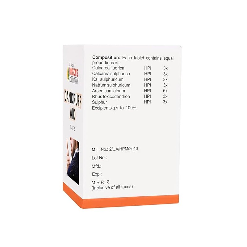 Dr. Bakshi's BAKSON'S HOMOEOPATHY DANDRUFF AID TABLETS