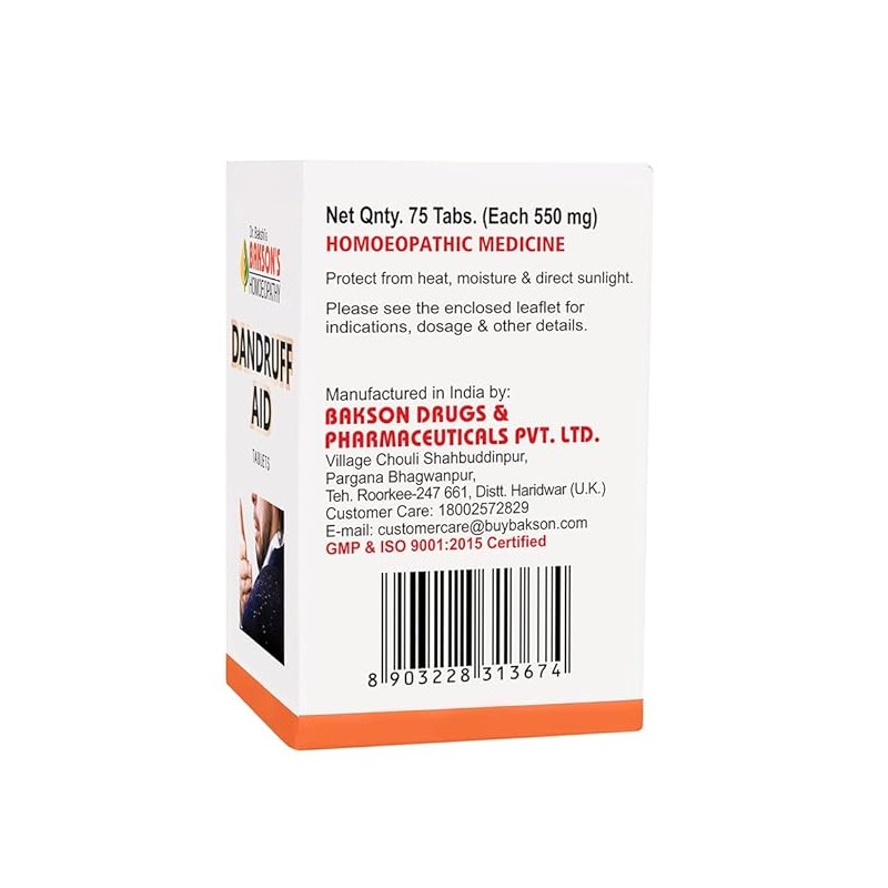 Dr. Bakshi's BAKSON'S HOMOEOPATHY DANDRUFF AID TABLETS