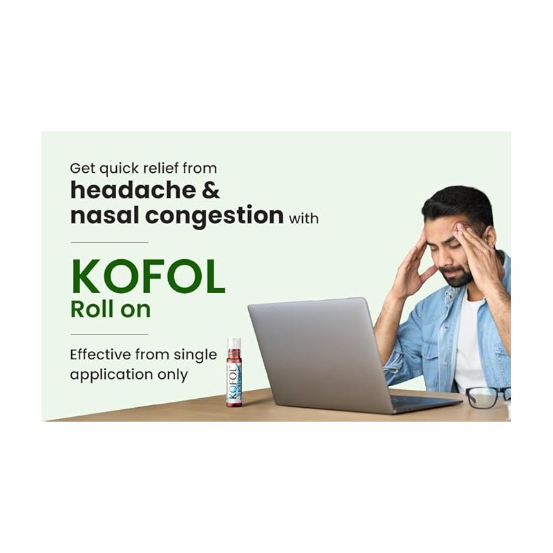 Kofol Roll On For Headache & Nasal Congestion Cold & Cough Pack of 4