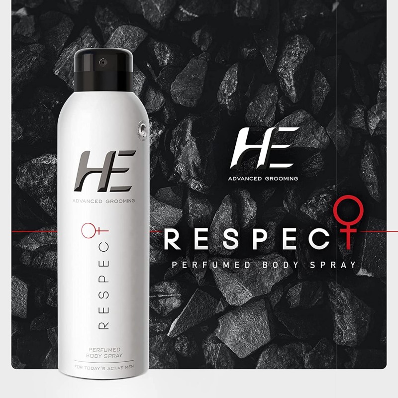 He Advanced Grooming Respect Perfumed Body Spray - 150ml (Pack of 2)
